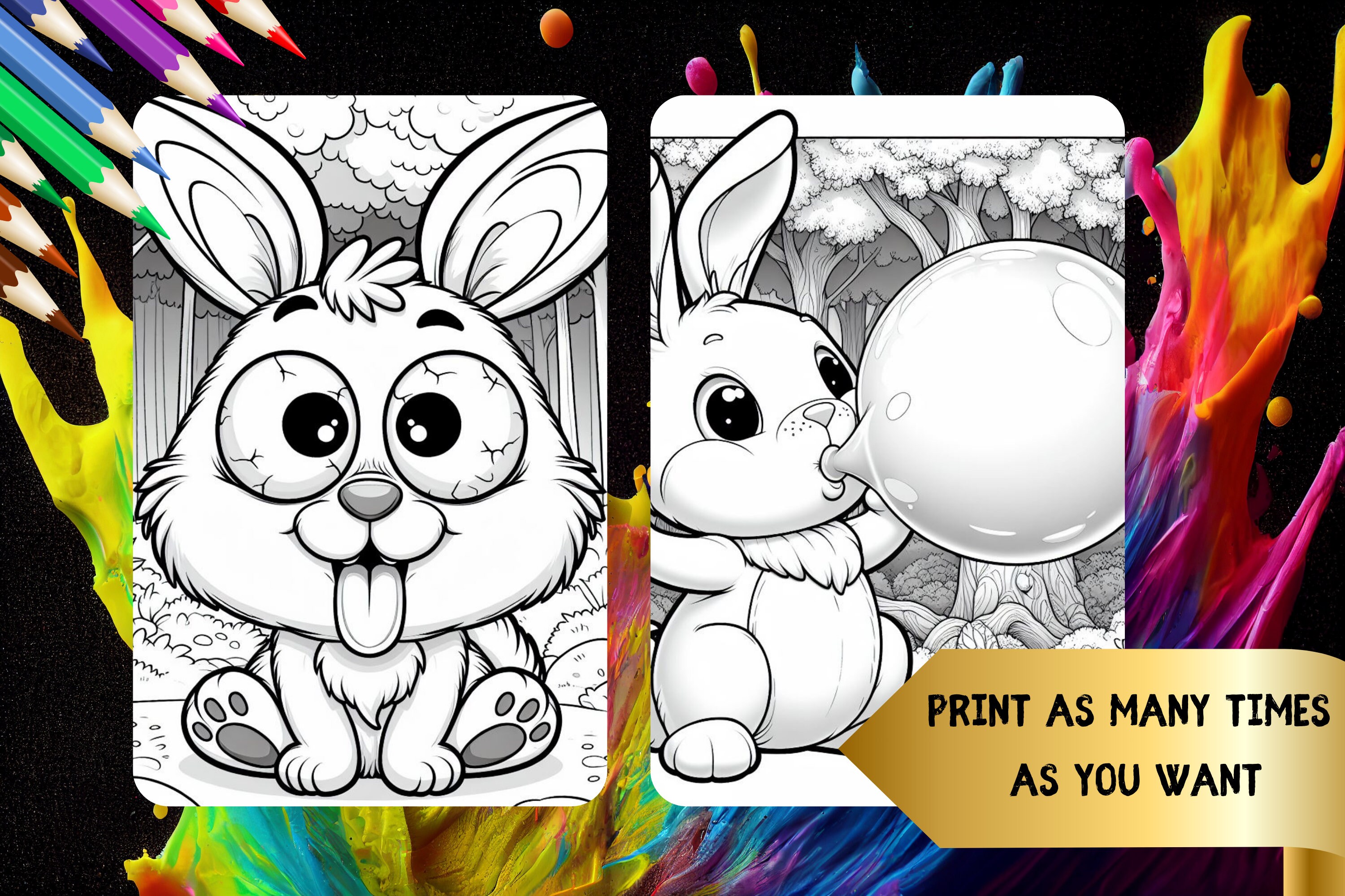 Funny Easter Coloring Book for Digital Use and Download Funny Easter ...