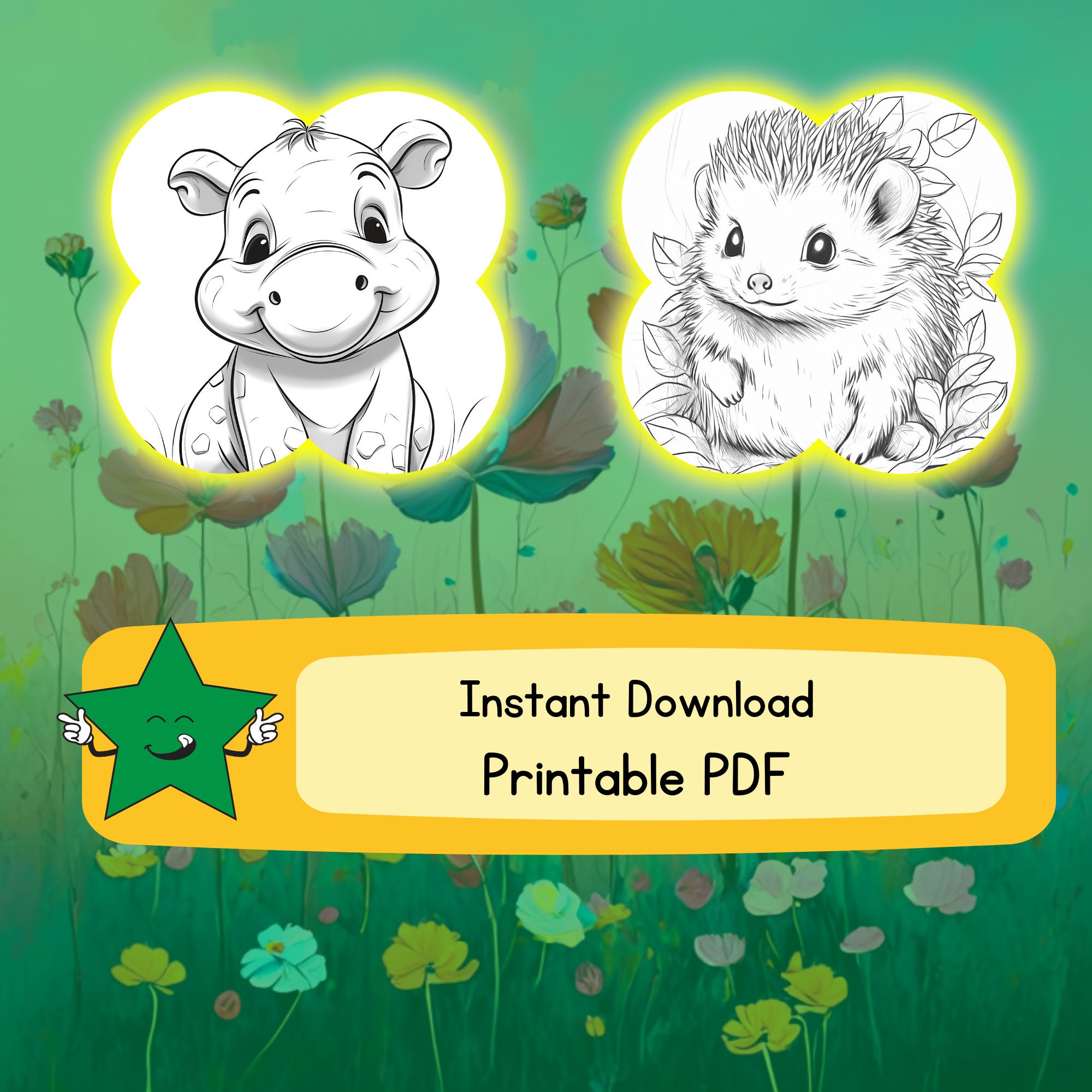 Coloring Book for Kids, Cute Animal Learn and Activity Book for Kids - Etsy