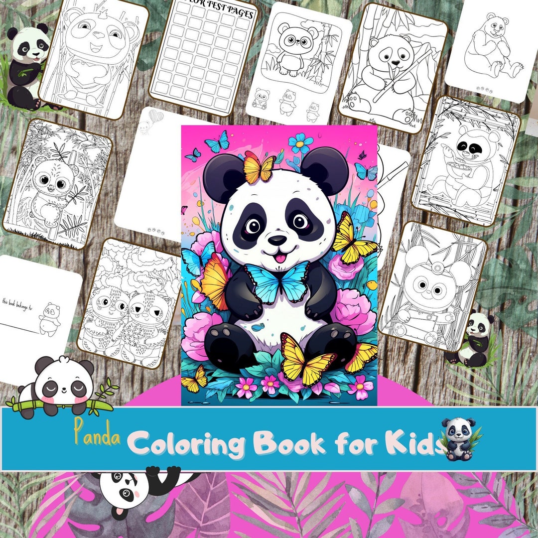 Cute Panda Coloring Book for Kids - Etsy