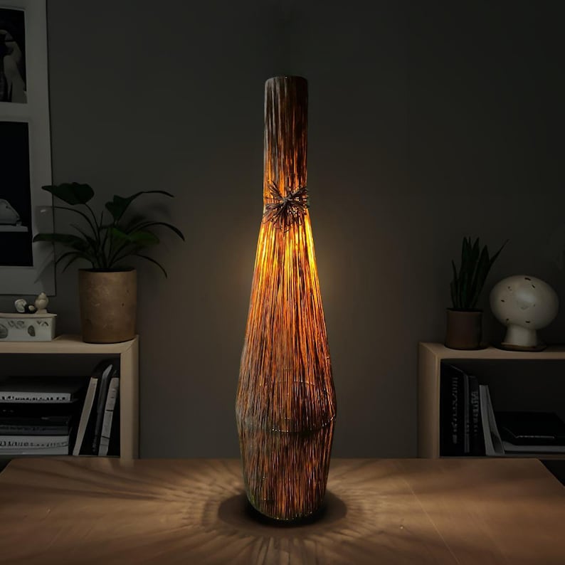 Raffia Floor Lamp - Etsy