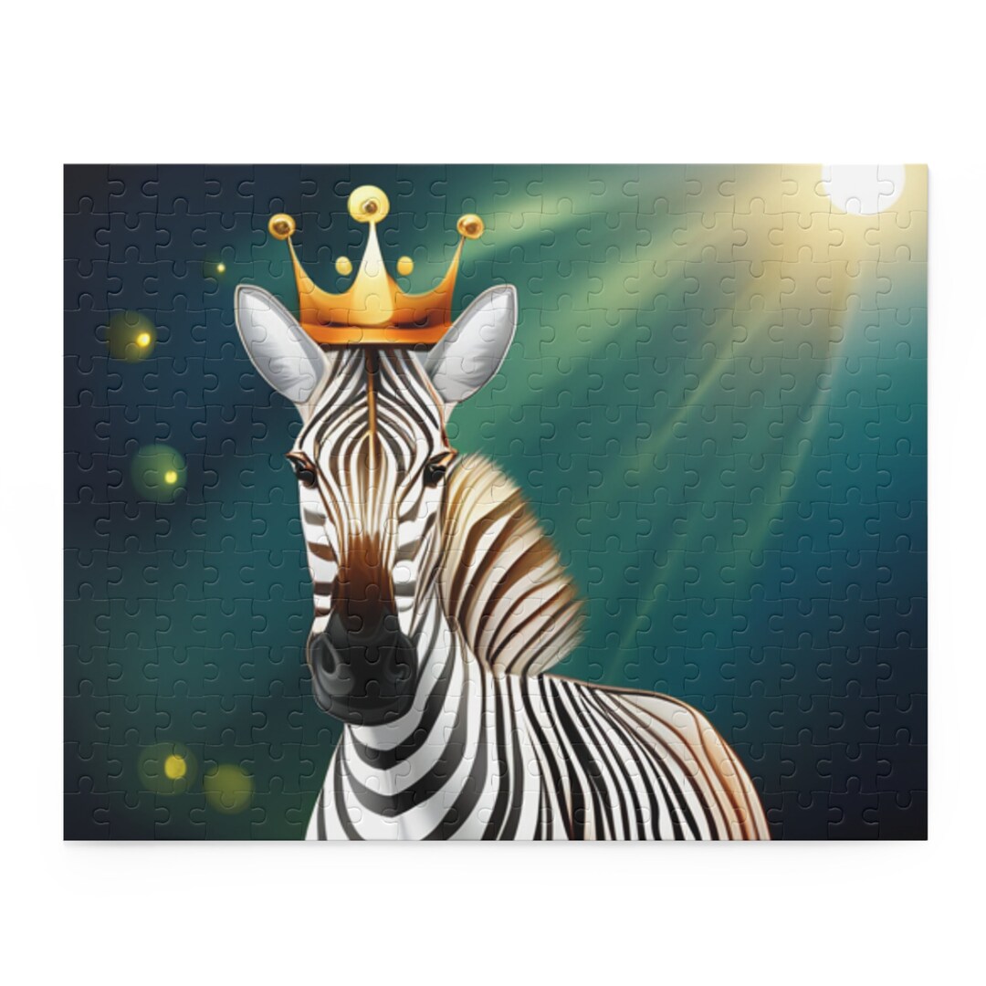 Zebra With Crown Puzzle 120 252 500-piece - Etsy