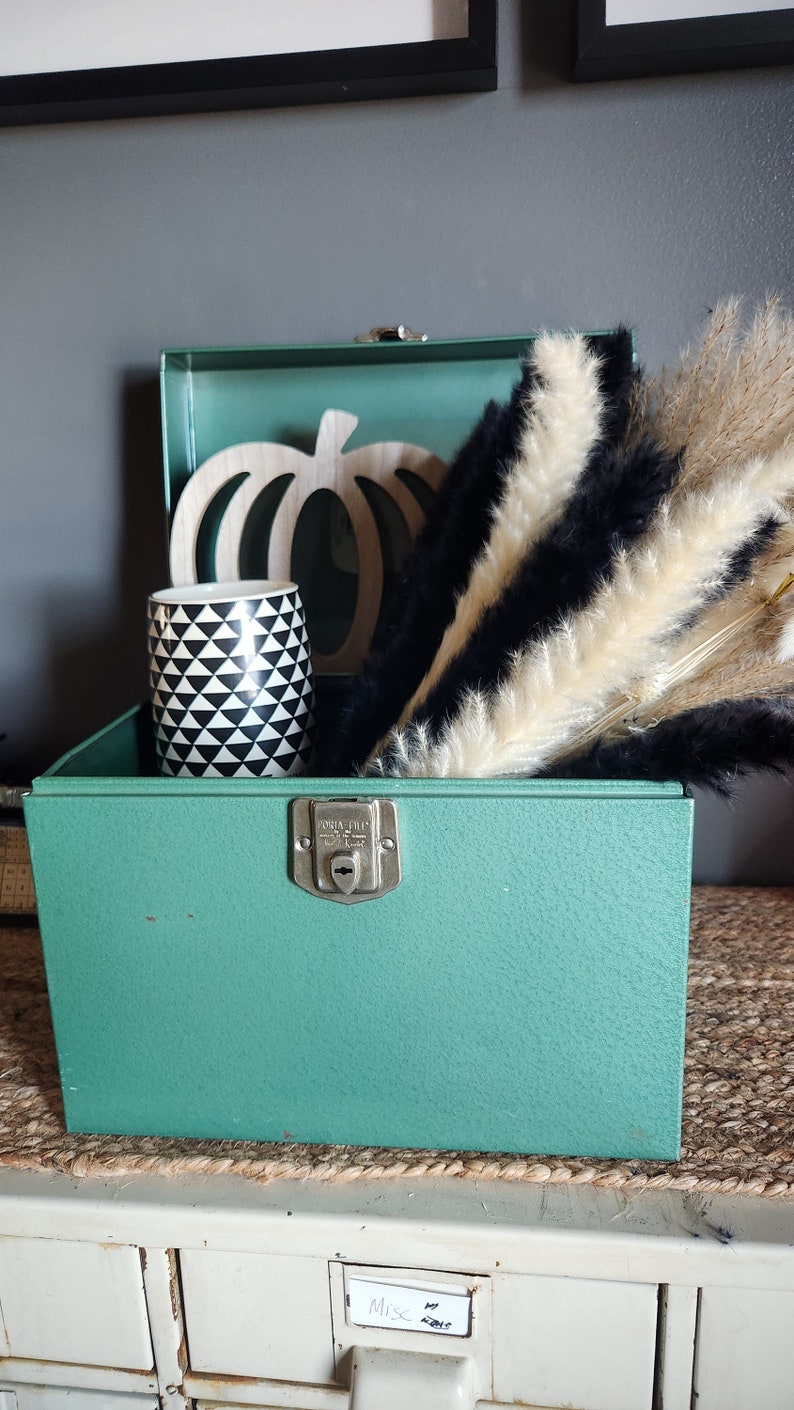 Vtg Metal File Folder Functional for Storage or Decor. Latches Green - Etsy