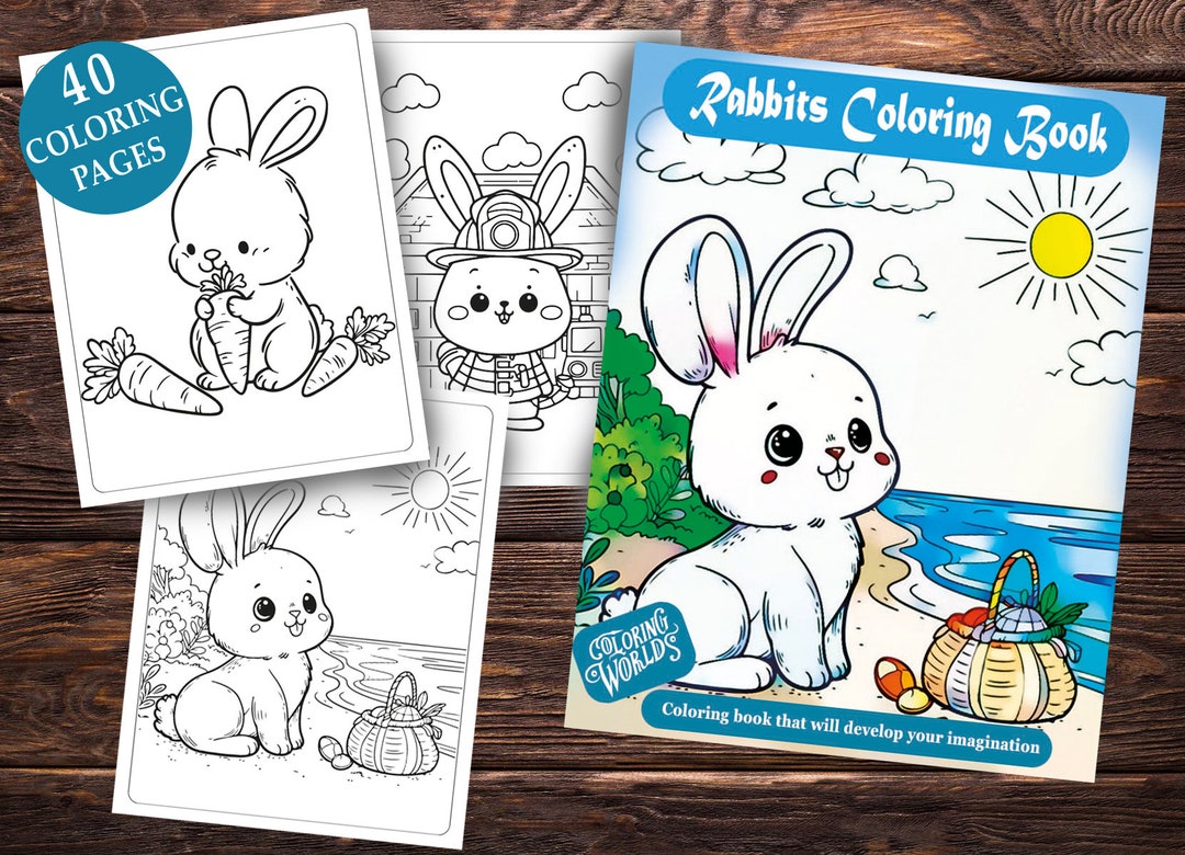 Rabbits Coloring Book :rabbits Coloring Book for Relaxing by ...