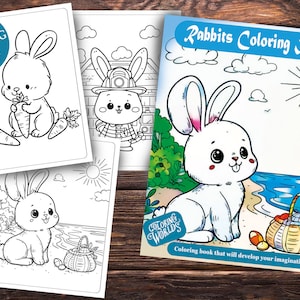 Rabbits Coloring Book :rabbits Coloring Book for Relaxing by ...