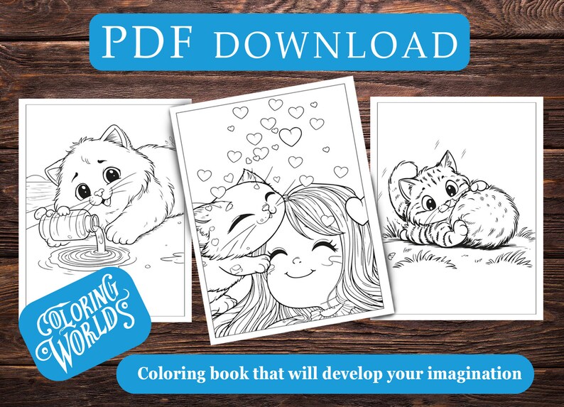 Cat's Coloring Book : for Relaxing by Colringworlds - Etsy