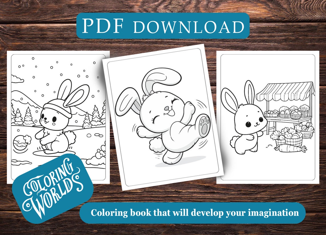 Rabbits Coloring Book :rabbits Coloring Book for Relaxing by ...