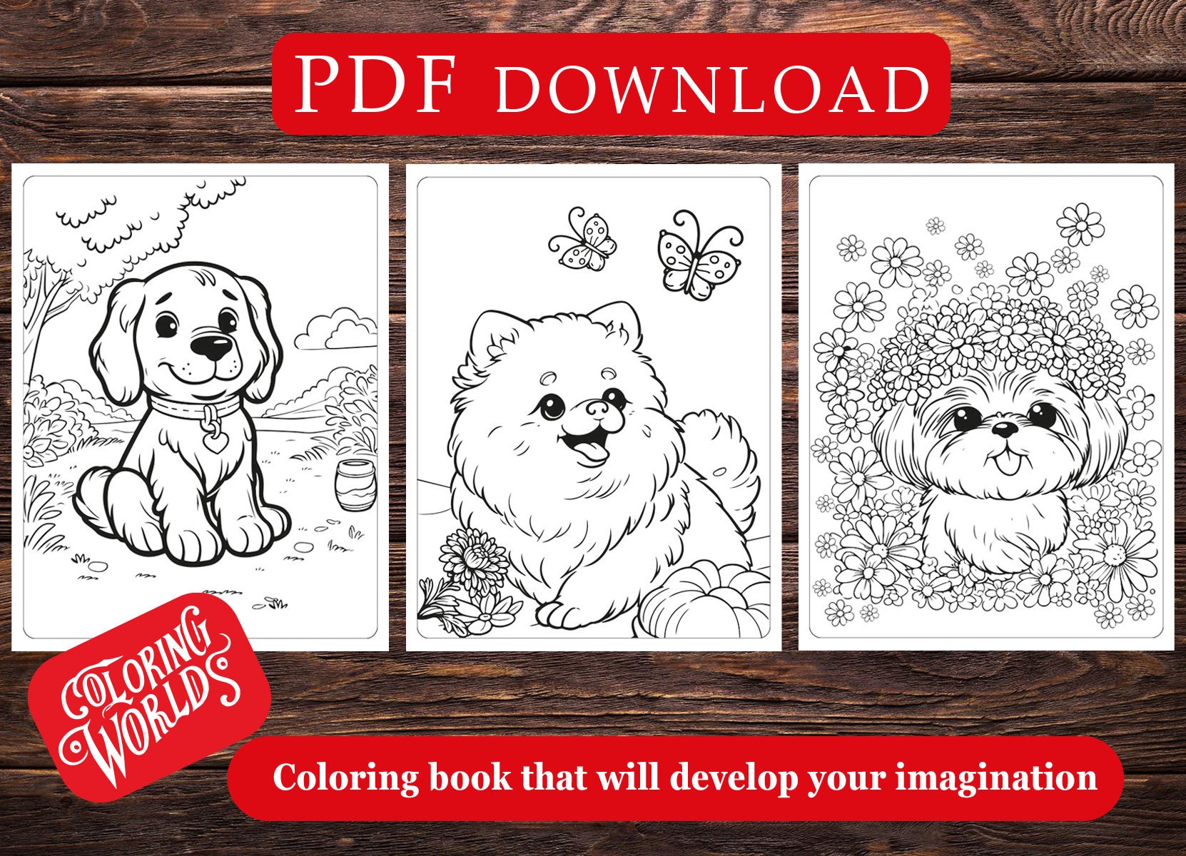 Journey of Coloring With Dogs :for Relaxing by Colringworlds - Etsy