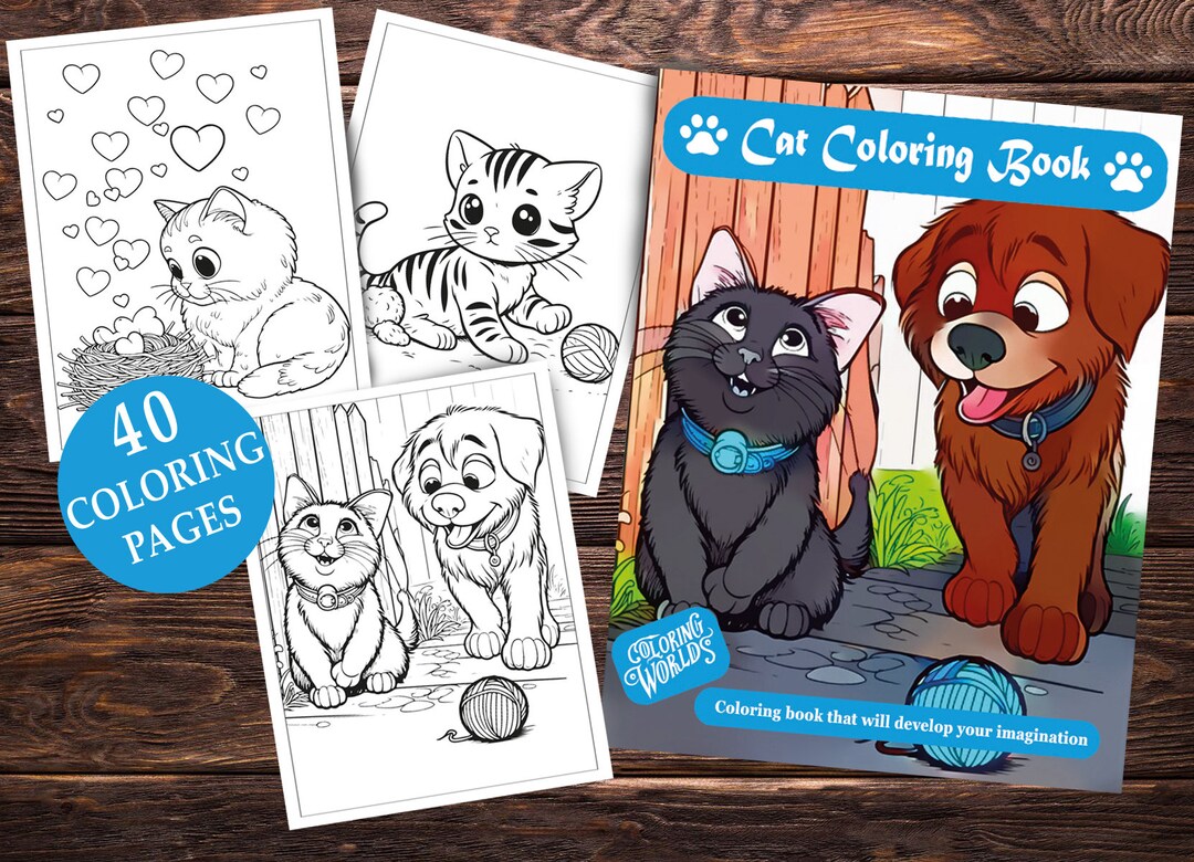 Cat's Coloring Book : for Relaxing by Colringworlds - Etsy