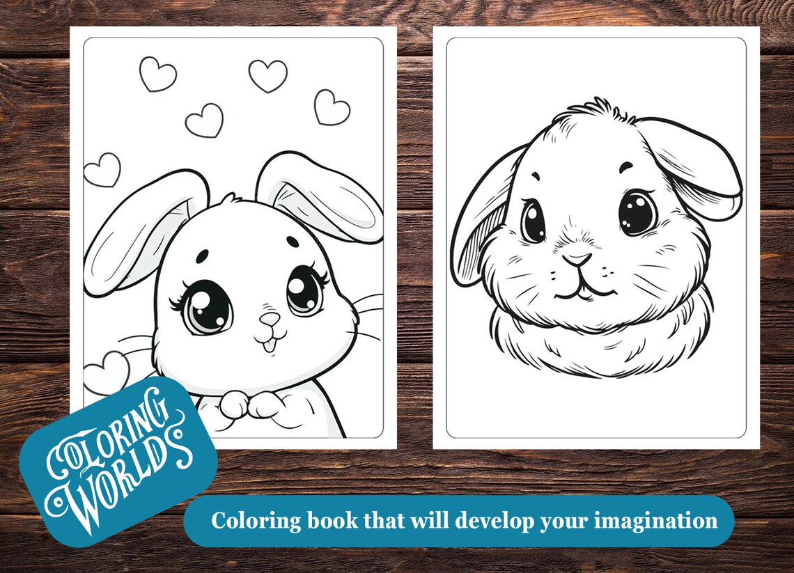 Rabbits Coloring Book :rabbits Coloring Book for Relaxing by - Etsy