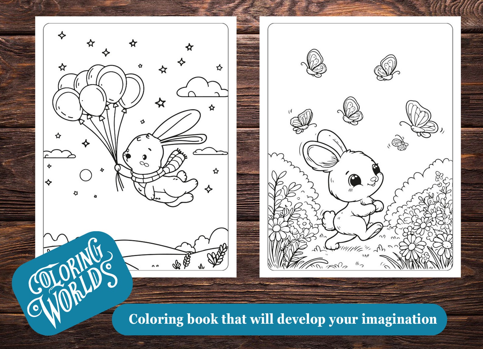 Rabbits Coloring Book :rabbits Coloring Book for Relaxing by - Etsy