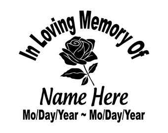 In Loving Memory of Decal Vinyl Decal Custom Vinyl Car Decal ...
