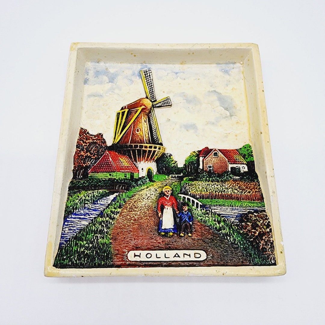 Vintage Plaster Wall Decor From Holland of a Quaint Hillside - Etsy