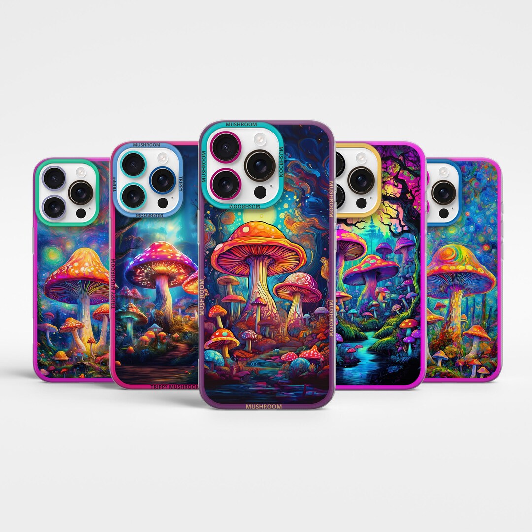 Mushroom Phone Case Trippy Fungi Cover for iPhone 16pro Max, 15, 14pro ...