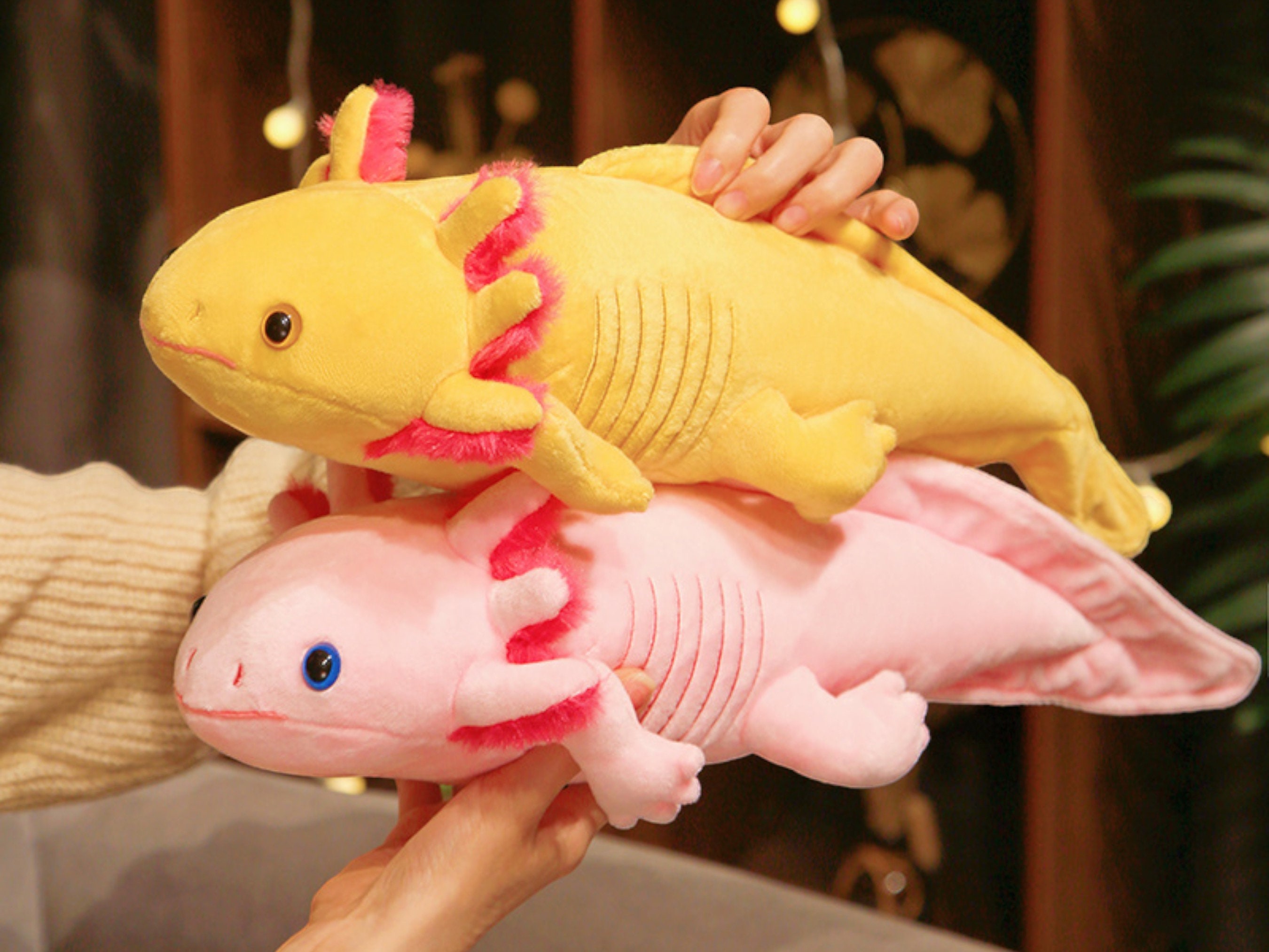 Adorable 45cm Kawaii Newt Plush Toy Colorful Axolotl Salamander Stuffed ...