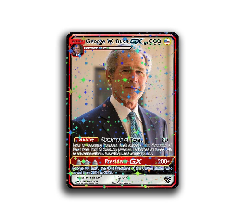 George W. Bush Special Holographic Trading Card - Etsy