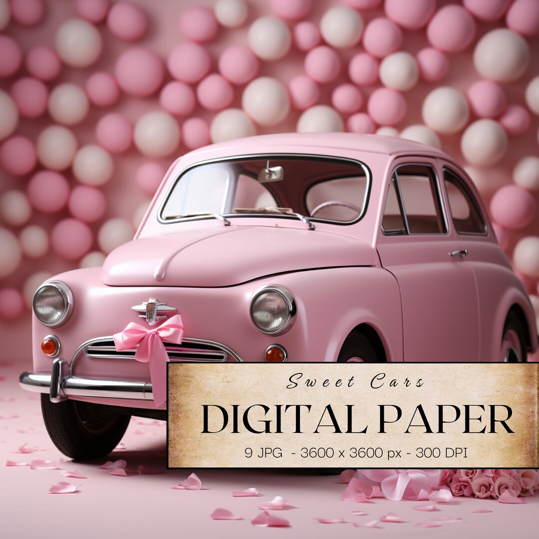 Sweet Cars, Cars Background Digital Papers, Cars Design, Printable Cars ...
