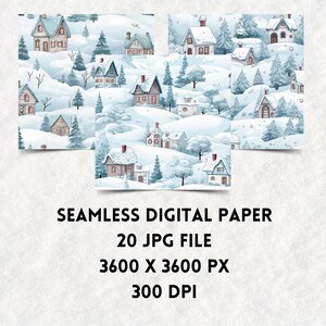 Icy Oasis Digital Paper, Winter SEAMLESS Pattern, Winter Background, 20 ...