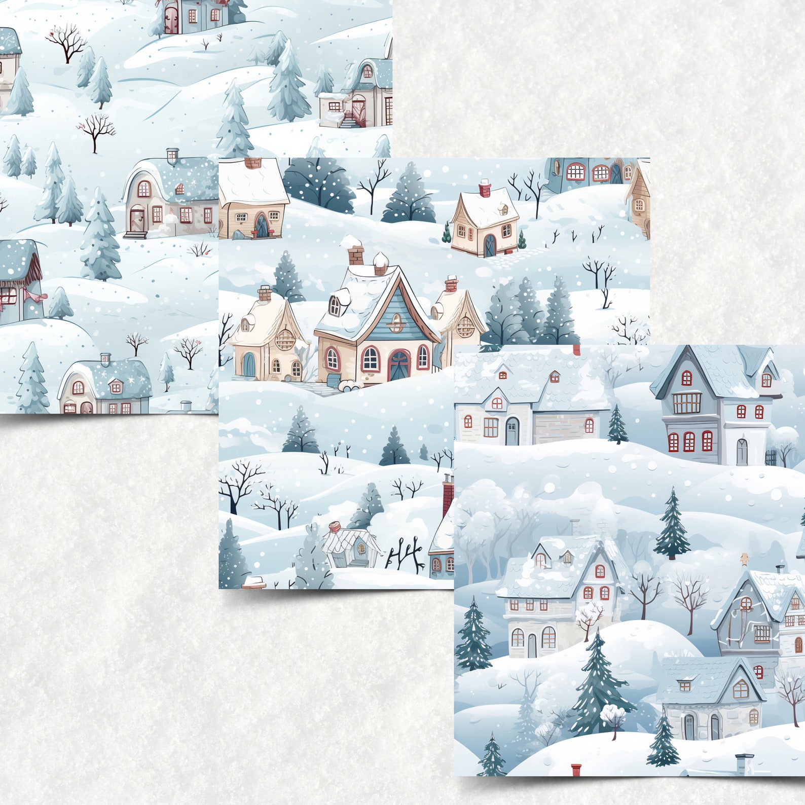 Icy Oasis Digital Paper, Winter SEAMLESS Pattern, Winter Background, 20 ...