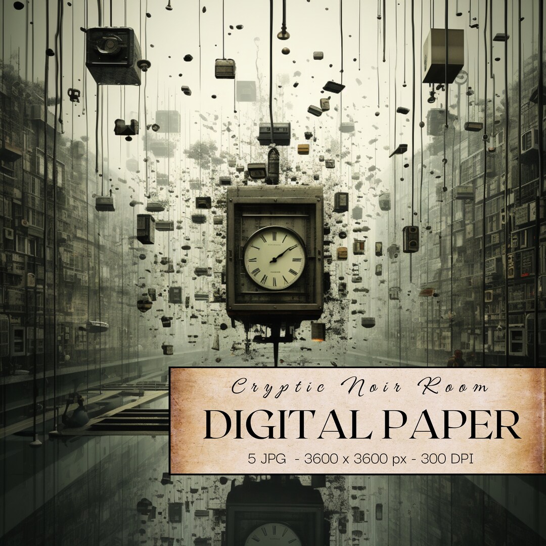 Cryptic Noir Room, Journal Background Digital Papers, Vintage Design ...
