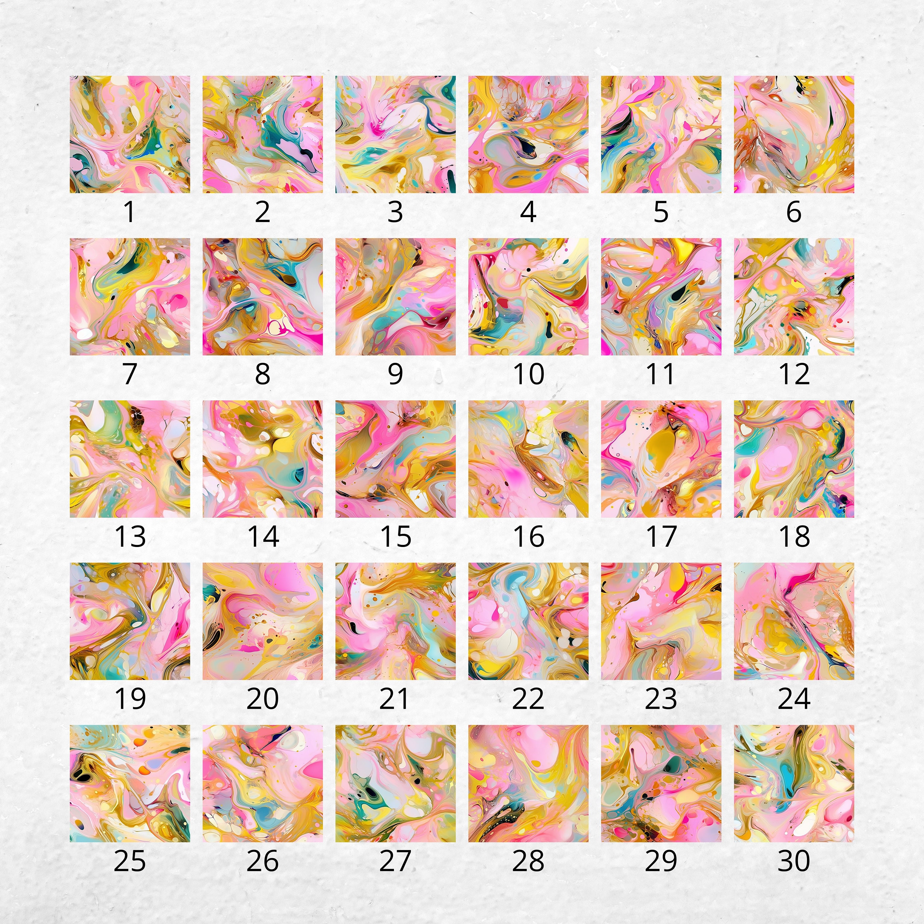 Pink & Green Alcohol Ink Seamless Digital Papers, 30 Designs, 12x12in ...