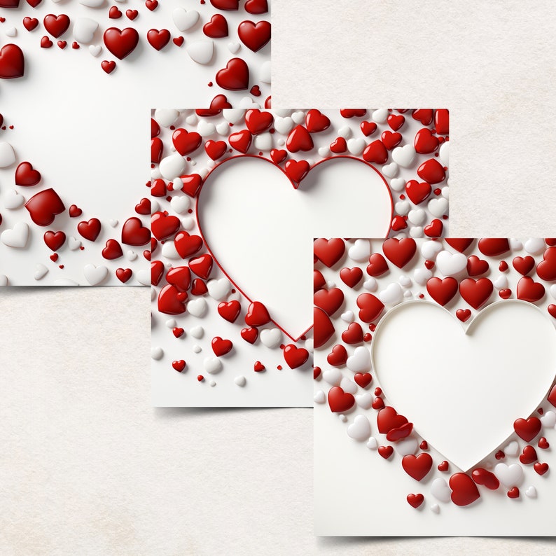 Valentines Day Background Digital Papers, Sweet Heart, Hearts Texture ...