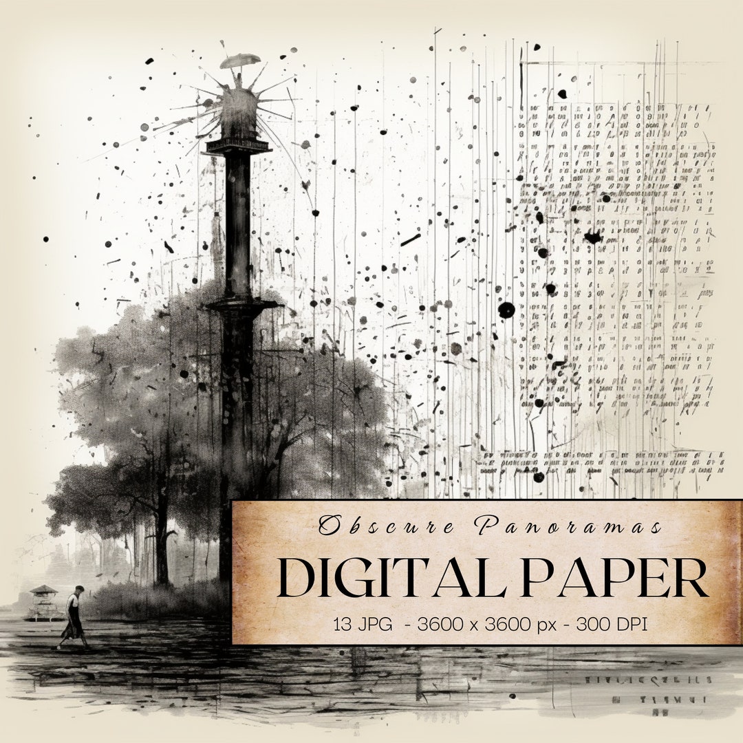 Obscure Panoramas, Journal Background Digital Papers, Vintage Design ...