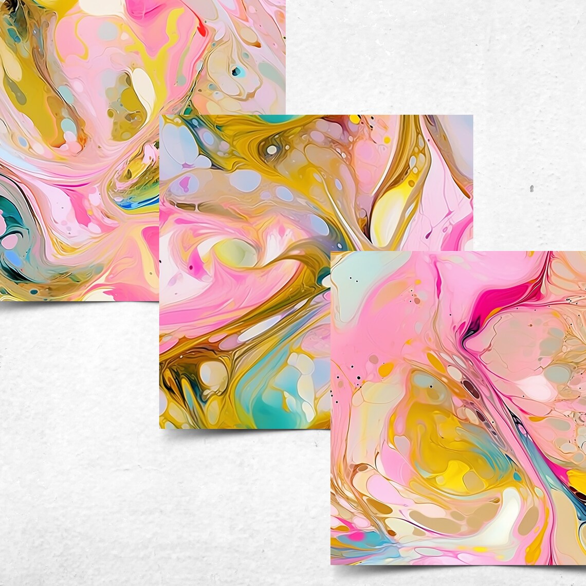 Pink & Green Alcohol Ink Seamless Digital Papers, 30 Designs, 12x12in ...