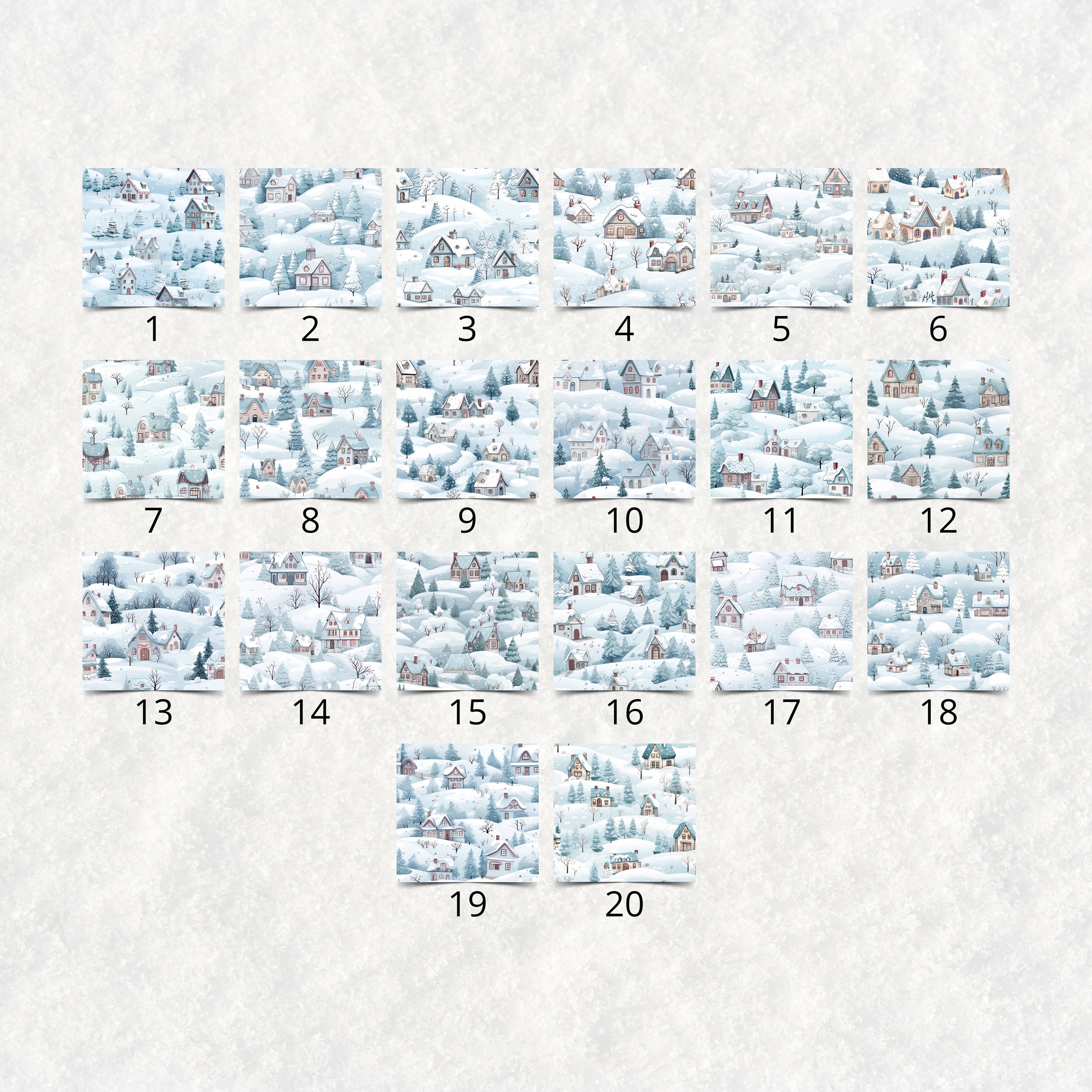 Icy Oasis Digital Paper, Winter SEAMLESS Pattern, Winter Background, 20 ...