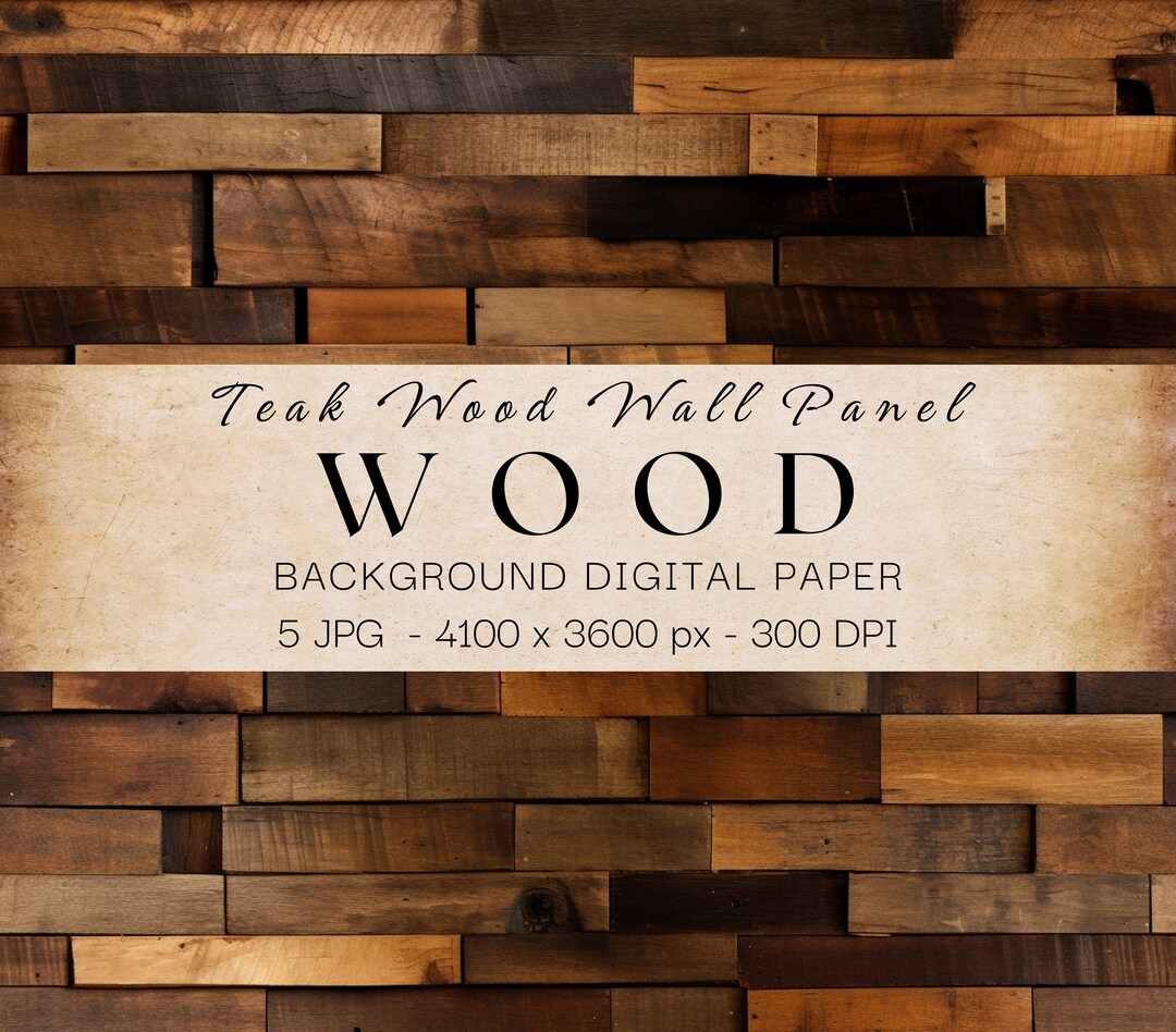 Teak Wood Wall Panel, Wood Background Digital Papers, Wood Texture ...