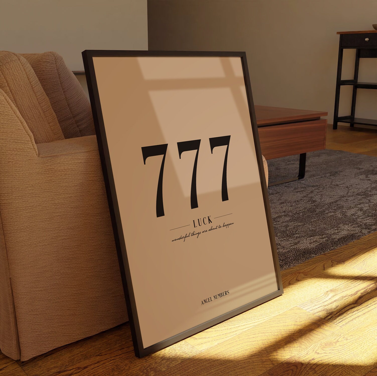 777 Lucky Angel Numbers Print, Angel Number Poster, Feeling Lucky Wall ...