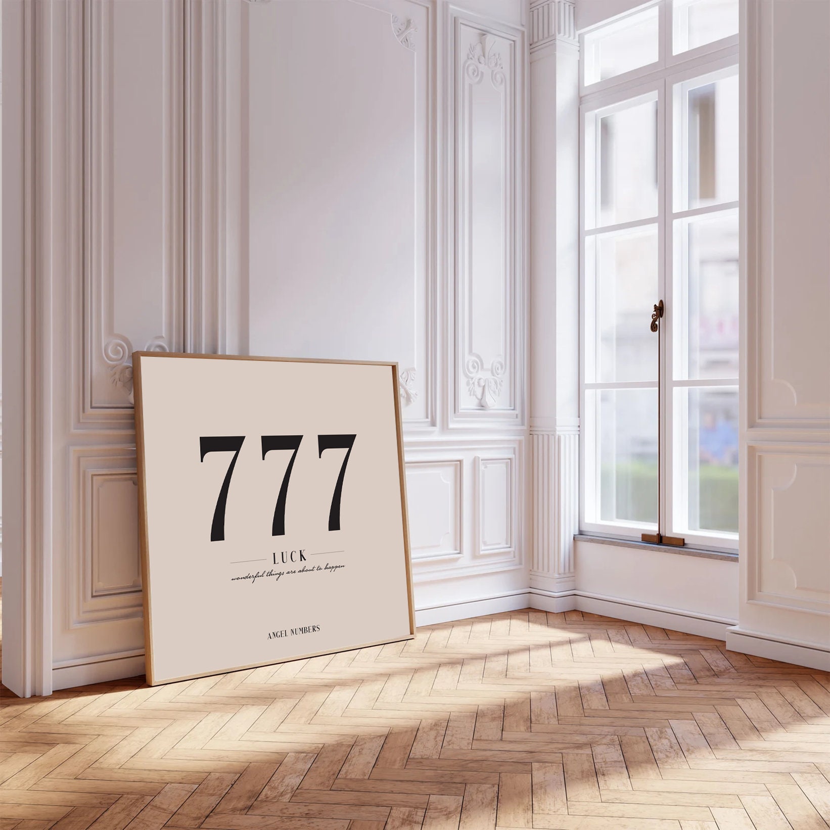 777 Lucky Angel Numbers Print, Angel Number Poster, Feeling Lucky Wall ...