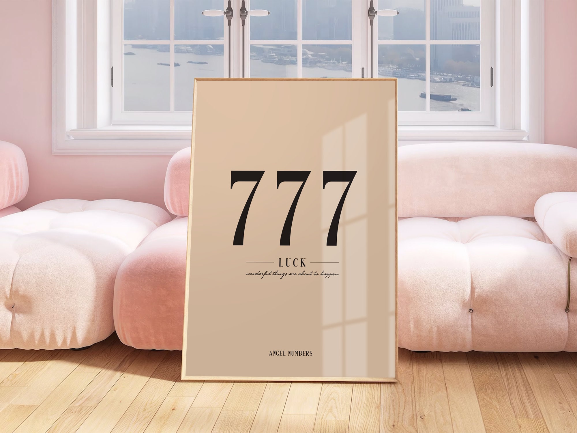 777 Lucky Angel Numbers Print, Angel Number Poster, Feeling Lucky Wall ...