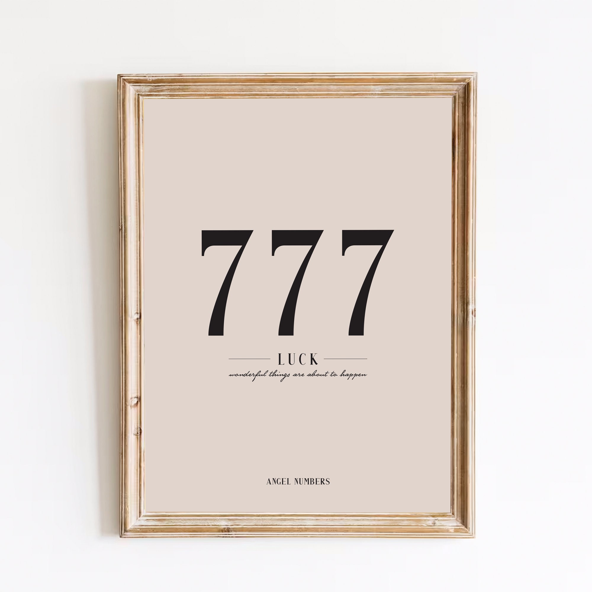 777 Lucky Angel Numbers Print, Angel Number Poster, Feeling Lucky Wall ...