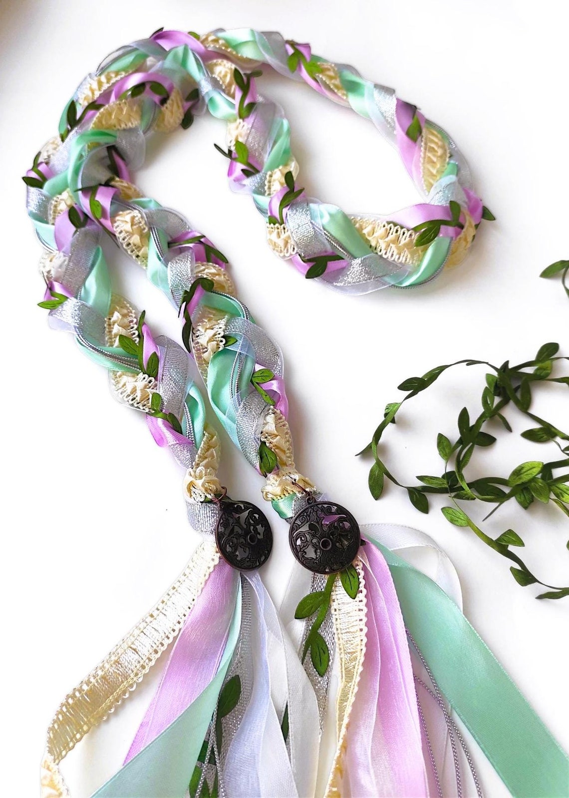 Handfasting Cord. Celtic Cord Handfasting With Green Leaves. Pagan ...