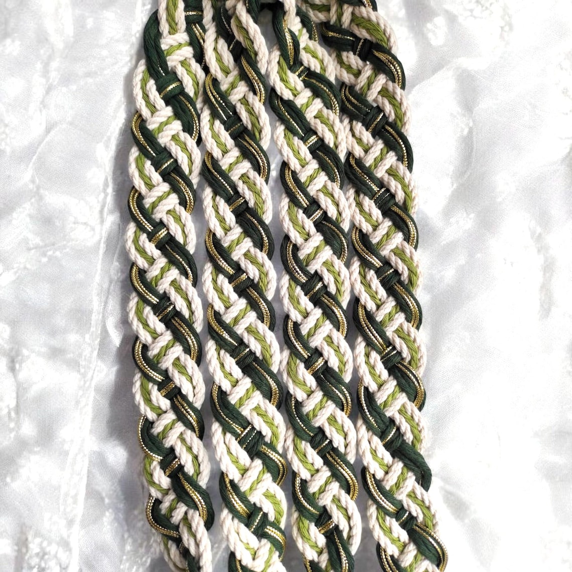 Personalized Handfasting Cord With Green, Celtic Handfasting Cord Gold ...