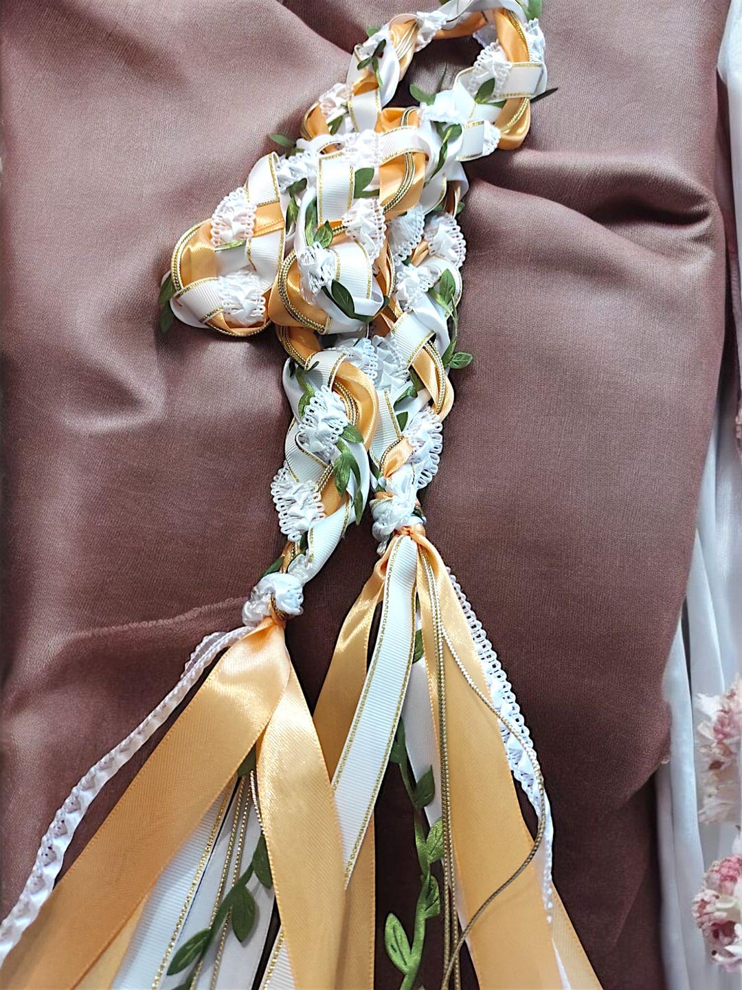 Handfasting Cord. Personalized Handfasting Cord With Green Leaves ...