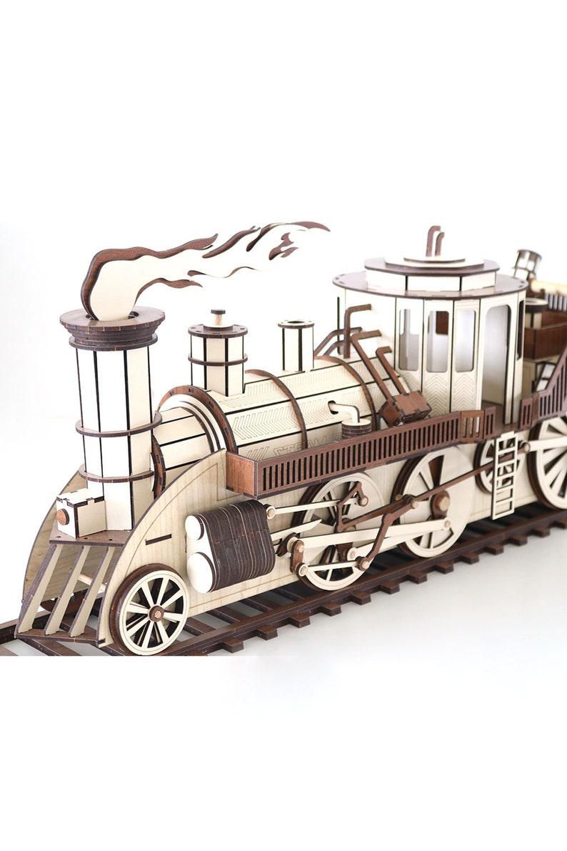 3D Wooden Puzzle Train, Wooden Train Puzzle, Wooden Nostalgic Train Puzzle, DIY Fun Activity 361 ...