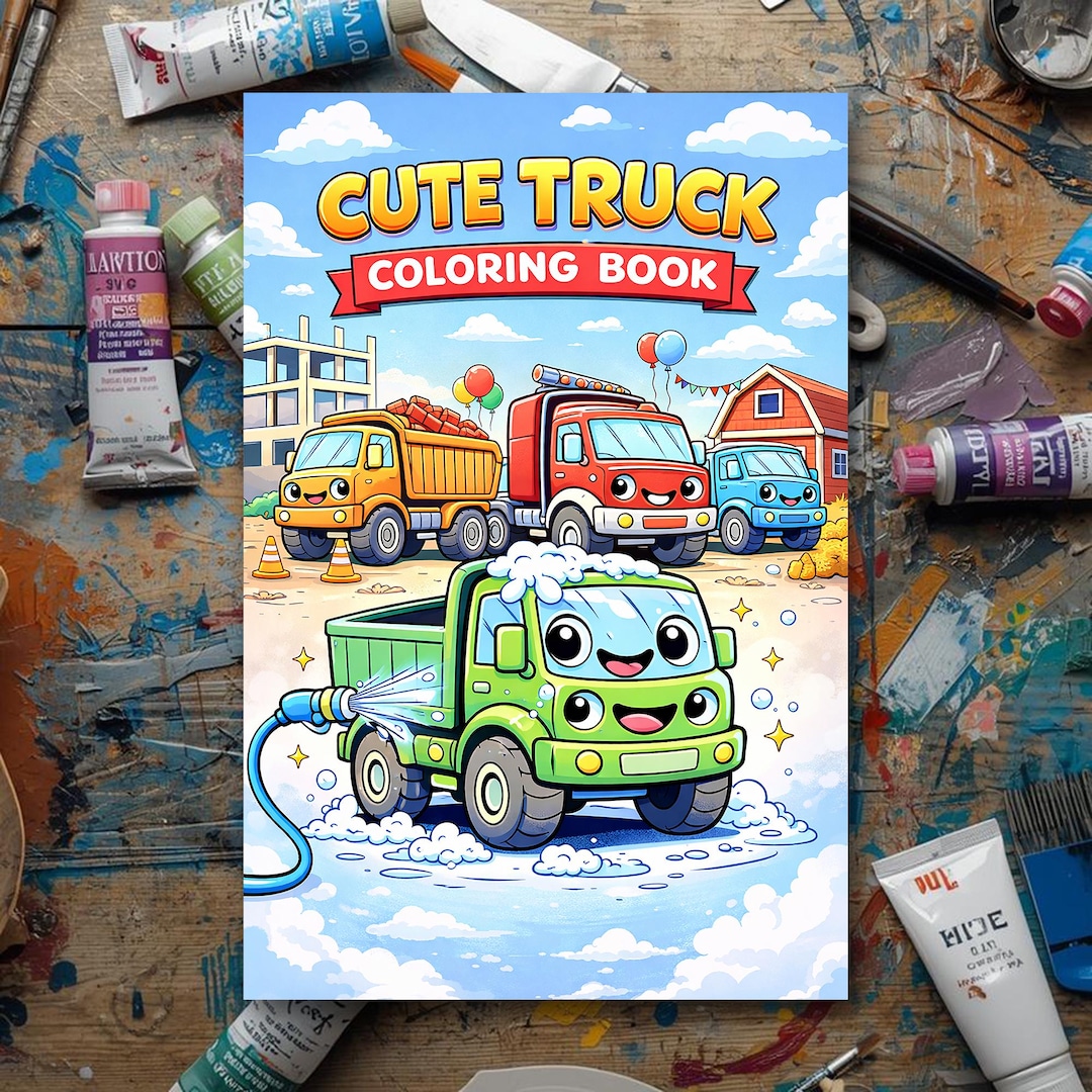 Truck Coloring Book for Kids | Construction, Monster, Fire Vehicles ...
