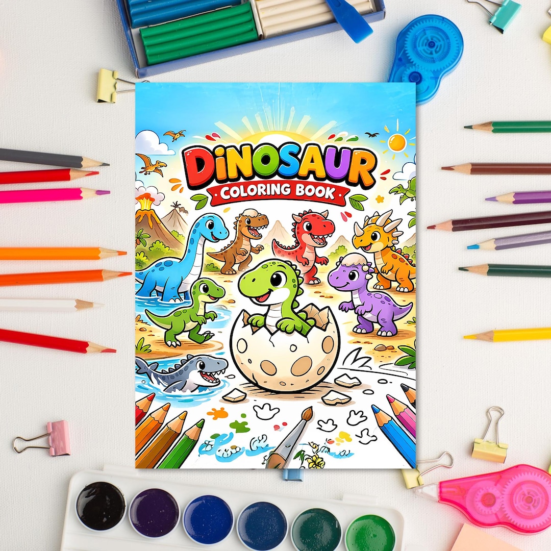 Dinosaur Coloring Book for Kids, Toddler Activity Pages (PDF Download ...