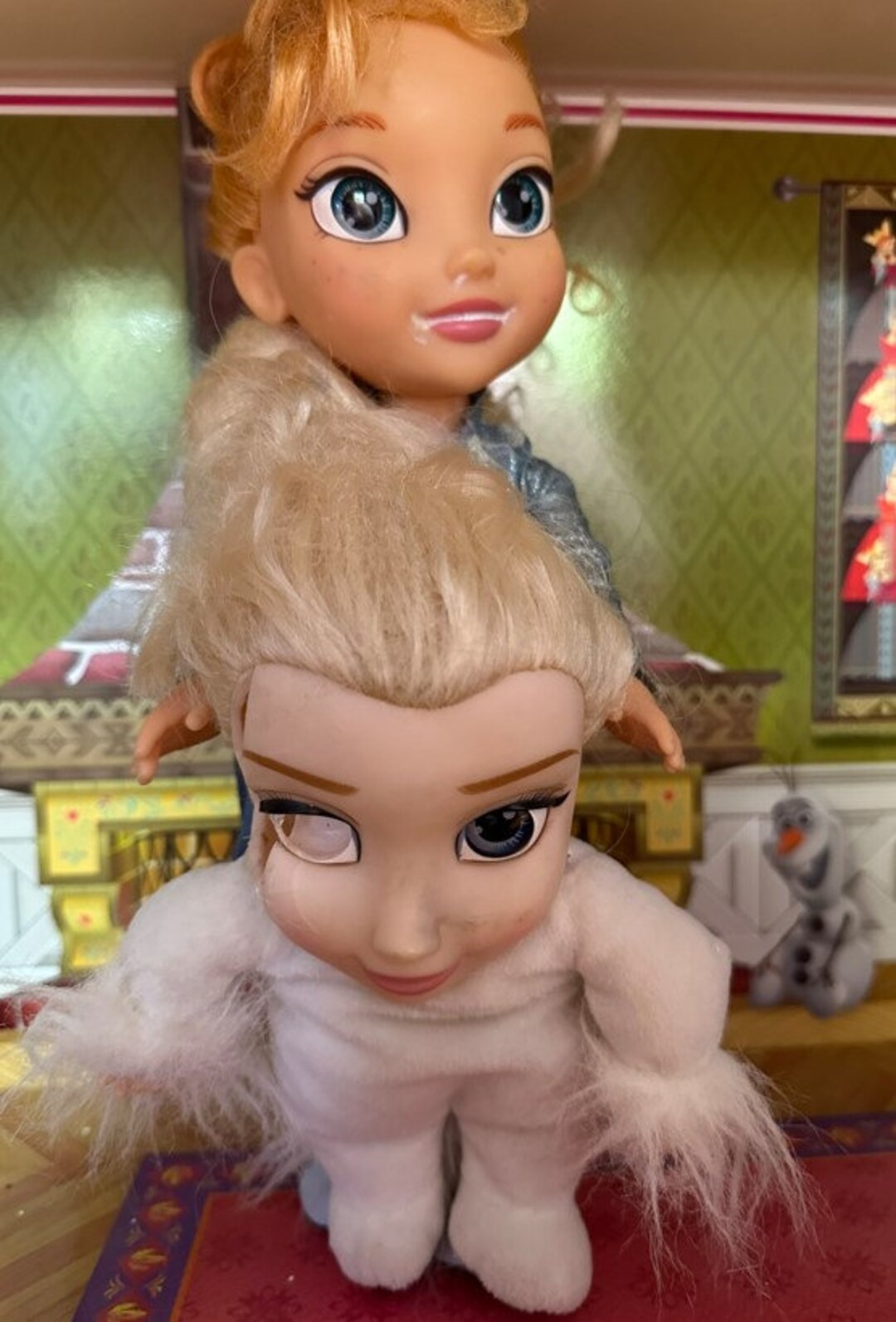 Babyheadsbyc Handcrafted Anna and Elsa Horror Doll Figurine, Eerie ...
