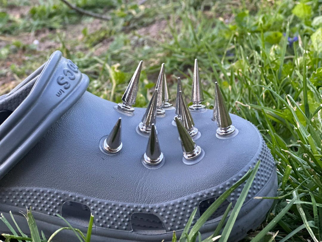 Charmsbycmetal Spike Croc Charms, Edgy Silver Studded Shoe Decorations ...