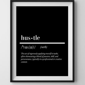 Hustle Definition SVG Poster Digital Vector Download for Entrepreneurs ...