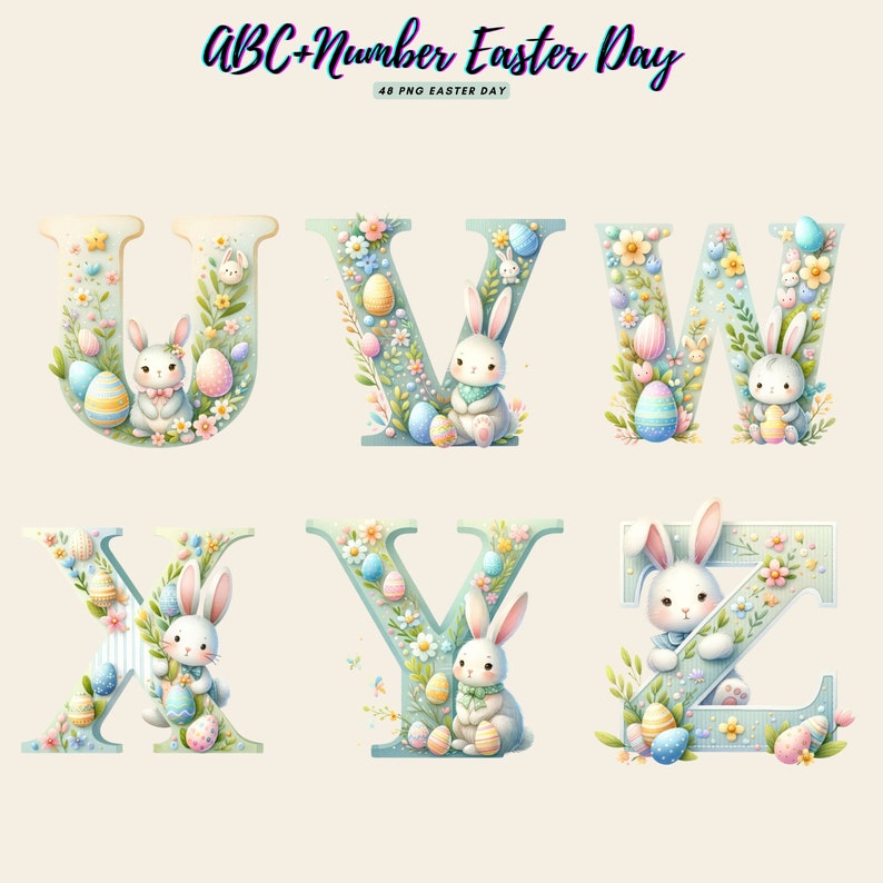 Easter Day Nursery Alphabet, Easter Day Nursery Letters, Easter Day, 26 ...