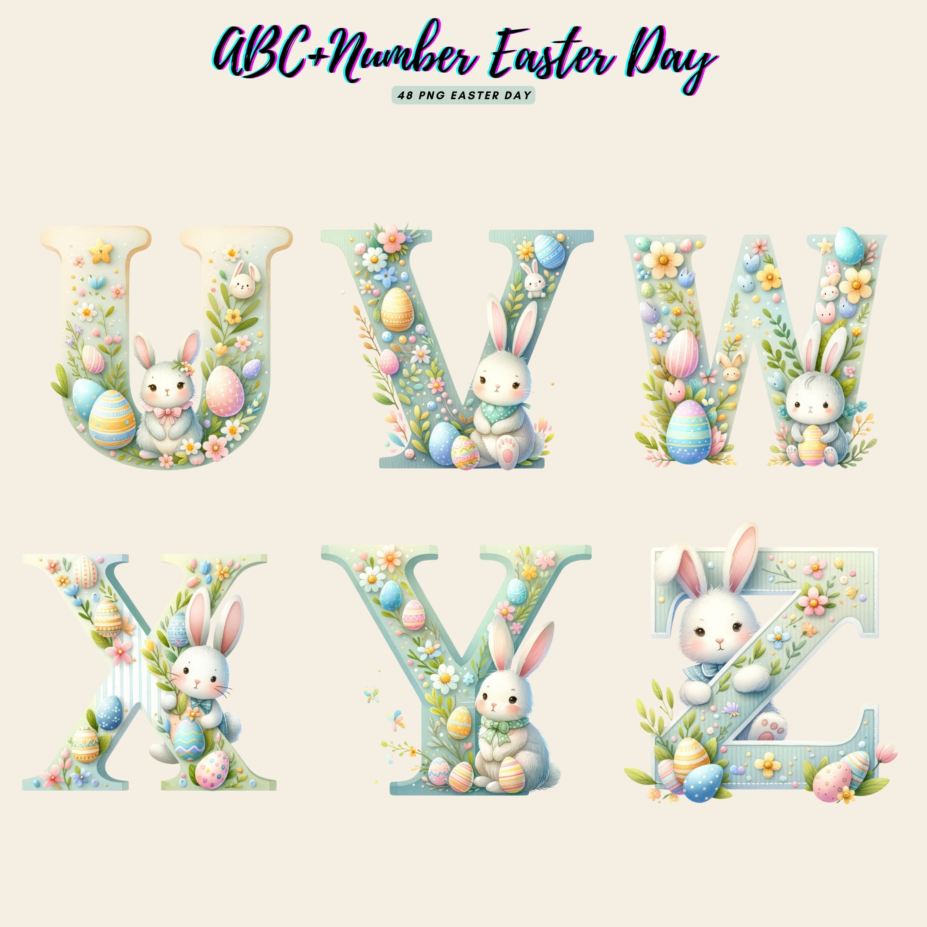 Easter Day Nursery Alphabet, Easter Day Nursery Letters, Easter Day, 26 ...