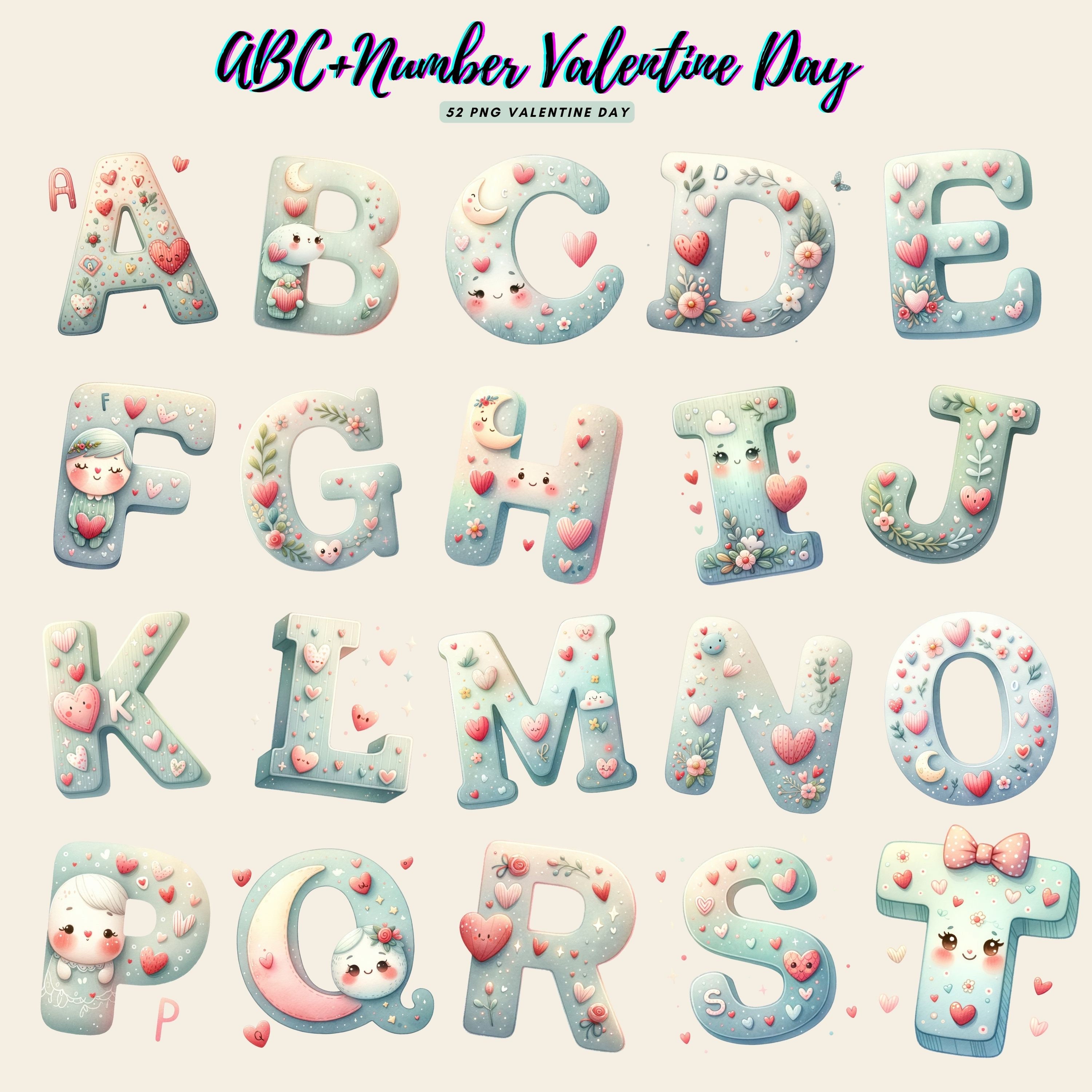 Valentine Day Nursery Alphabet, Valentine Day Nursery Letters ...
