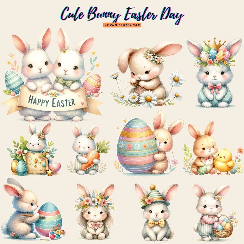Easter Day Clipart, Easter Day Watercolor Clipart, Easter Day ...