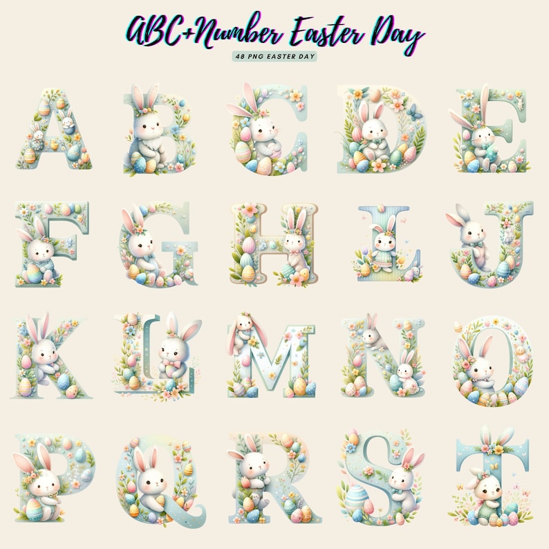 Easter Day Nursery Alphabet, Easter Day Nursery Letters, Easter Day, 26 ...
