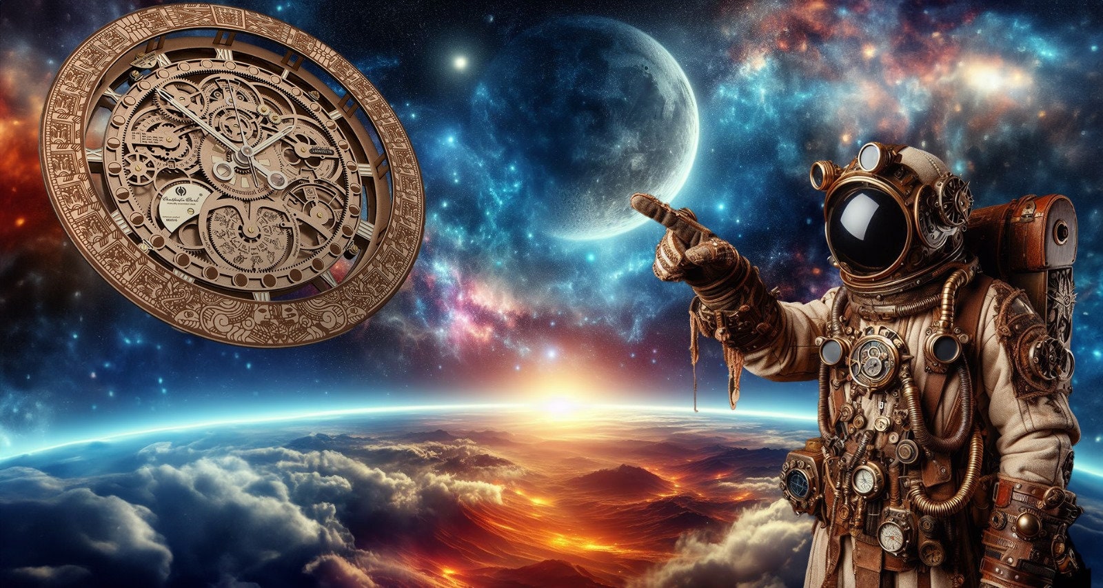 Hand Assembled Unique Astronomical Clock - a Luxury Gift With Steampunk ...