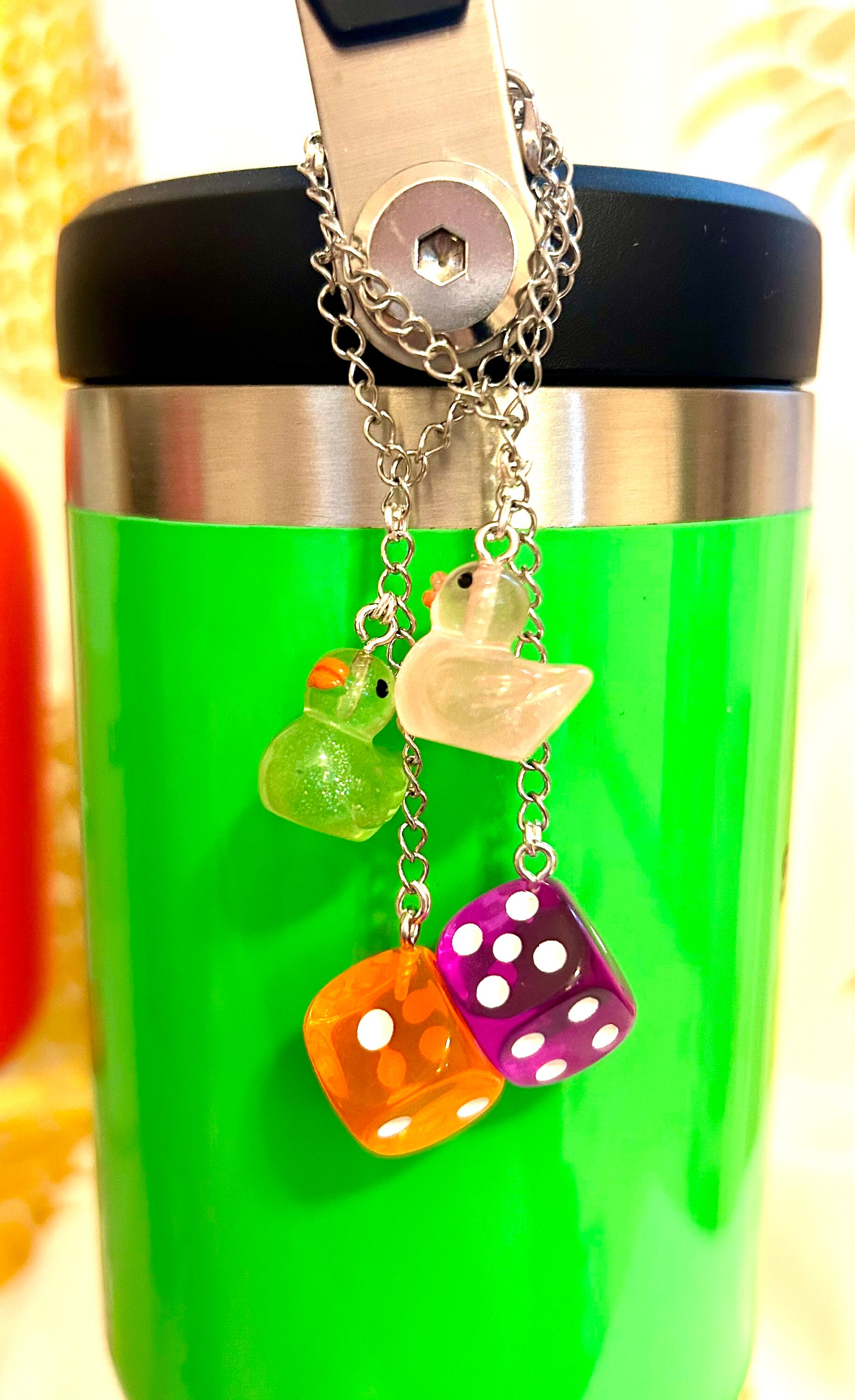 Neon Lucky Duck Charm Neon Stanley Cup Handle Charms. Hydroflask ...