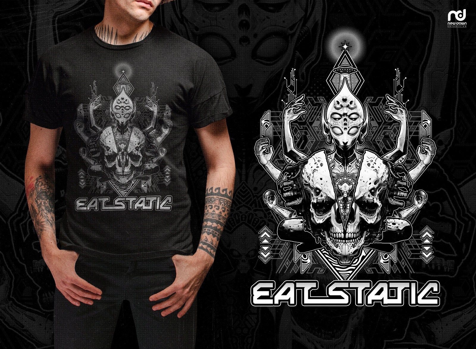 Eat Static Official T Shirt Psychedelic - Etsy